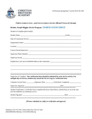 VERIFICATION SHEET Doc Template | pdfFiller