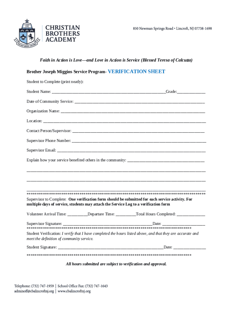 VERIFICATION SHEET Doc Template | pdfFiller