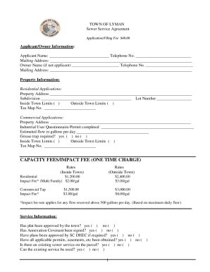 Fillable Online SEWER CONNECTION APPLICATION FORM 1-A Fax Email Print ...