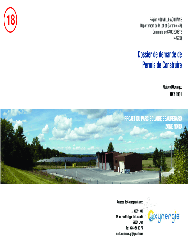 Remplissable En Ligne Dossier de demande de Permis de Construire Fax Email Imprimer - pdfFiller