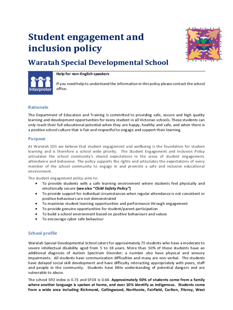 Fillable Online INCLUSION POLICYINCLUDES: EAL, SEN AND G&T ... Fax ...