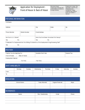 Fillable Online How to write a front of house CV (with template and ...