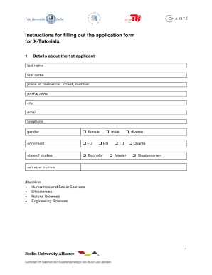 Fillable Online Instructions for filling out the application form for X ...