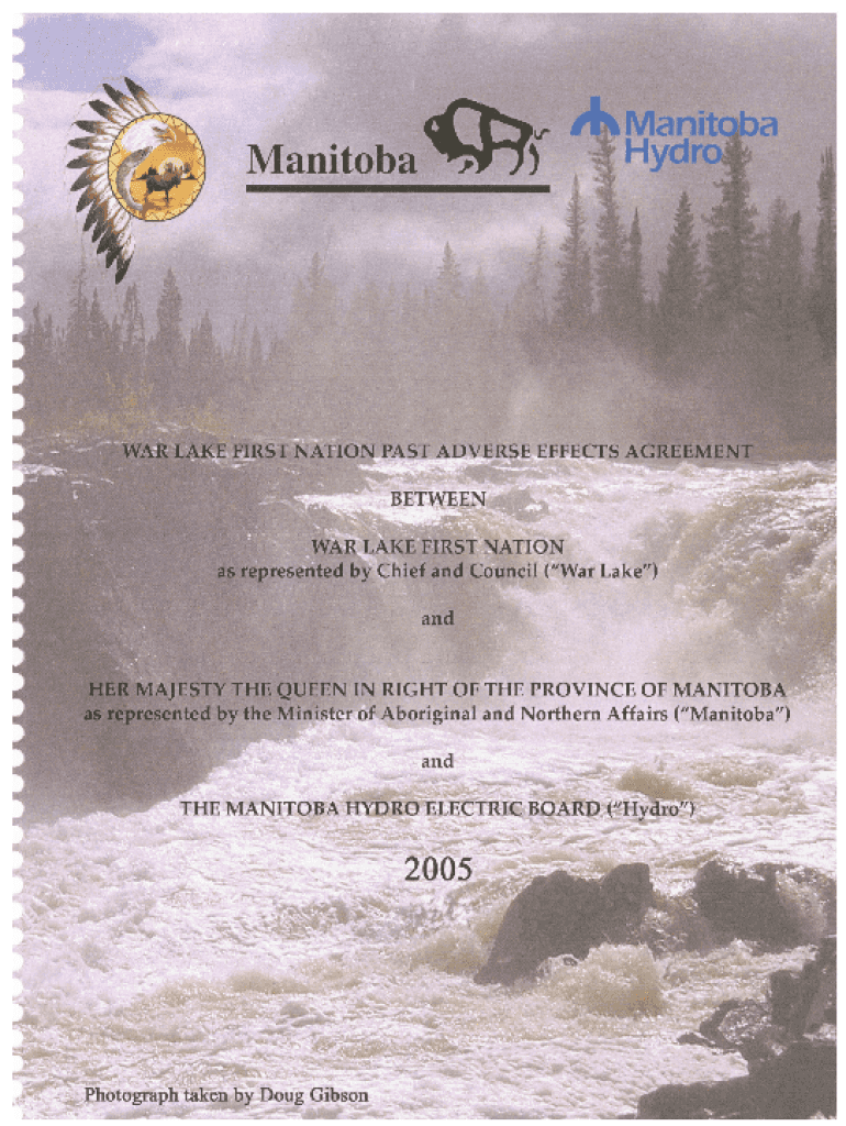 Fillable Online Agreement Between War Lake First Nation as Represented ...