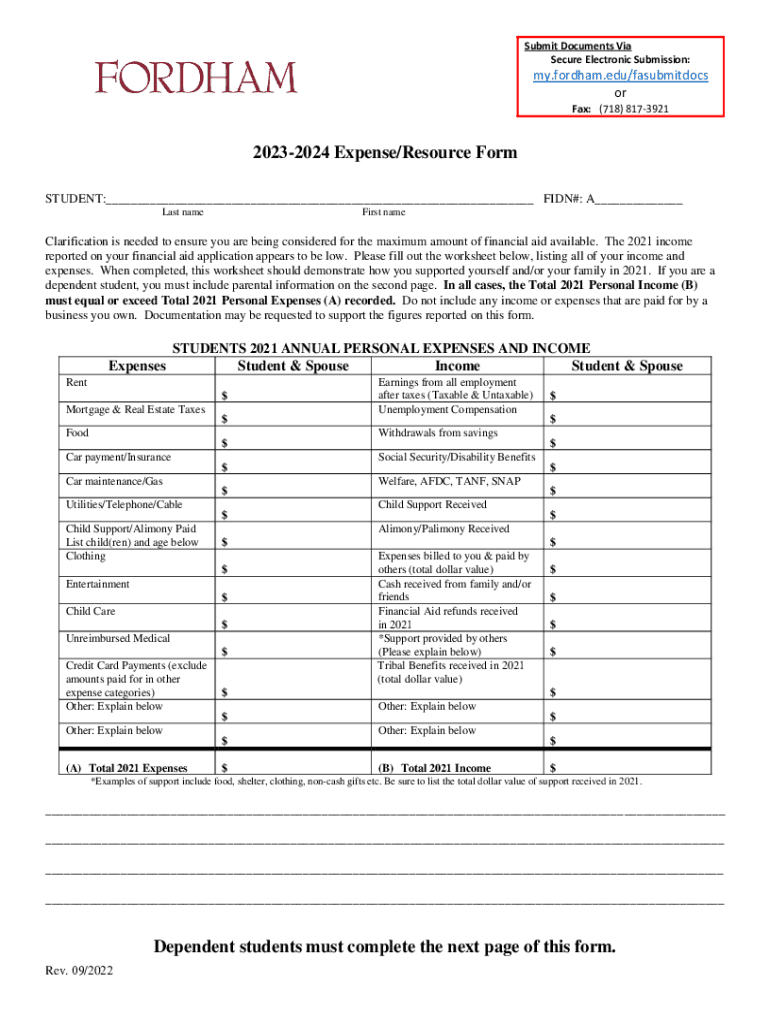 Fillable Online 2023-2024 Outside Aid Disclosure Form Fax Email Print ...