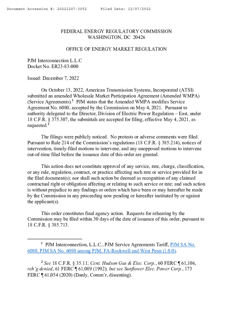 Fillable Online Document Accession #: 20221207-3052 Fax Email Print ...