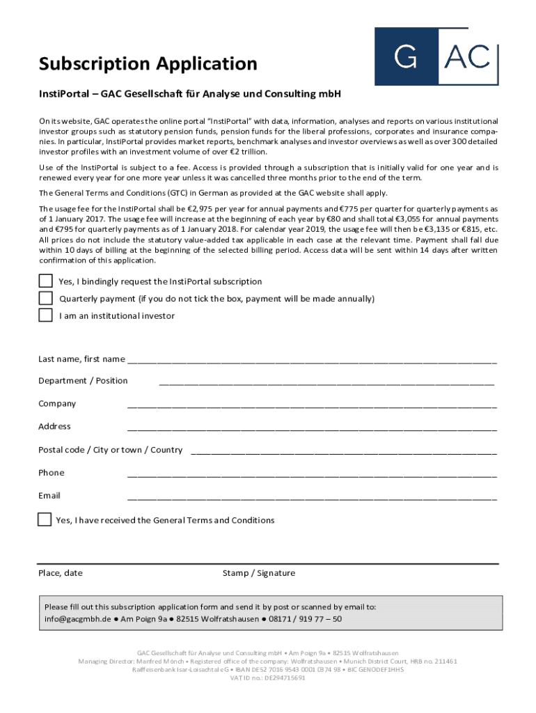 Fillable Online GAC Technology, publisher of management software Fax ...