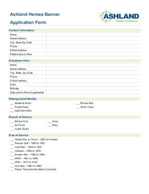 Fillable Online Hometown Heroes Banner Form Fax Email Print - pdfFiller