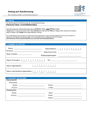 Ausfüllbar Online Antrag auf Anerkennung einer Bezeichnung Fax Email ...