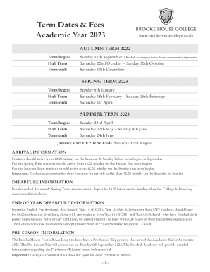 Fillable Online Registration Form for Brooke House College Academic ...