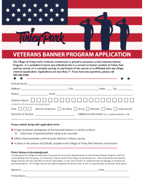 Fillable Online Veteran and Service Member Banner Program Fax Email ...