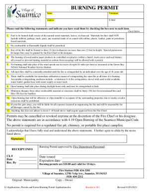 Fillable Online Burning Permit Application Fax Email Print - pdfFiller