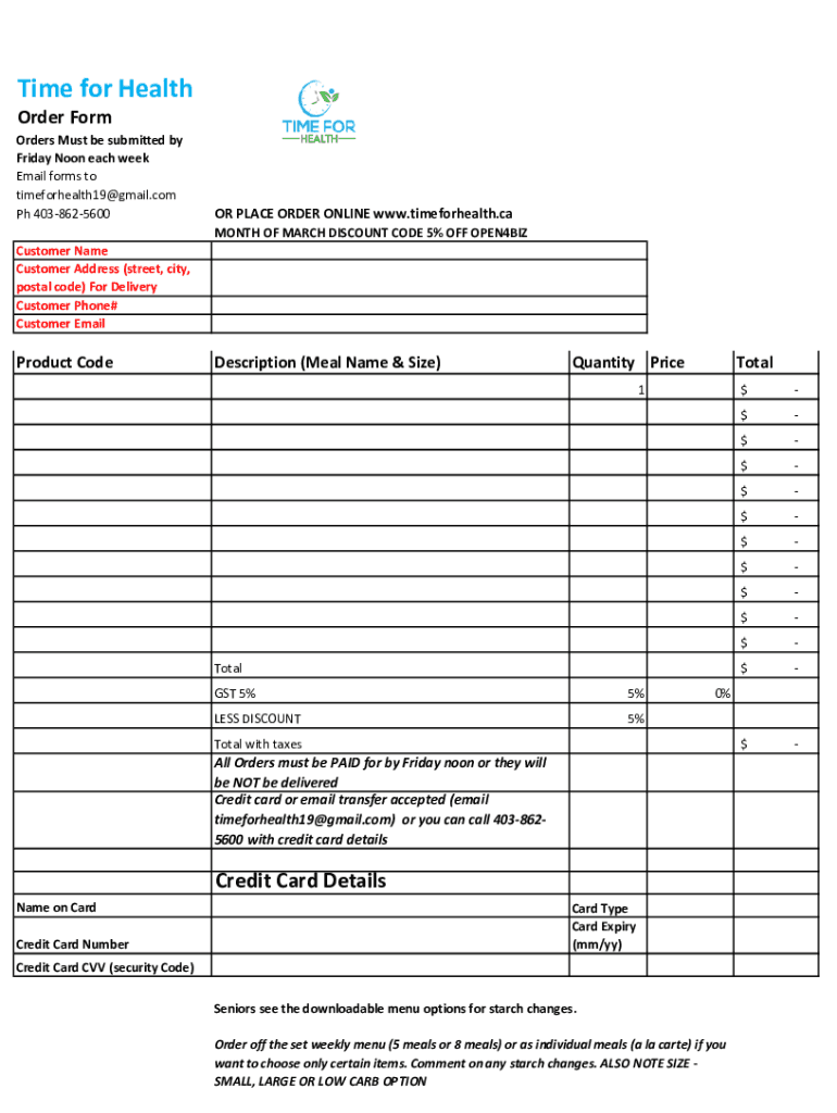 Fillable Online Time for Health Forms Fax Email Print - pdfFiller