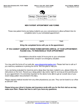 Fillable Online NEW PATIENT APPOINTMENT AND FORMS These new patient ...