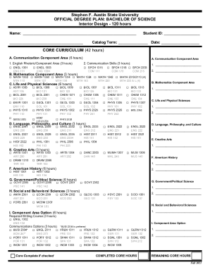 Fillable Online B.S.F.C.S. Major in Interior Design - Texas State Catalog Fax Email Print ...