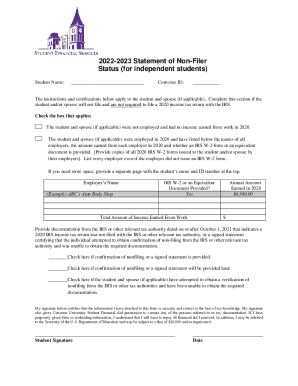 Fillable Online 2022-2023 Statement of Non-Filer Fax Email Print ...