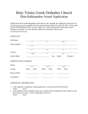 HOLY TRINITY GREEK ORTHODOX CHURCH Doc Template | pdfFiller