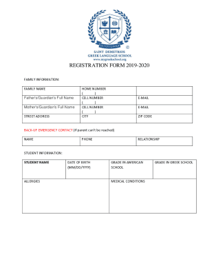 Fillable Online Parent-Guardian Information Form Fax Email Print ...