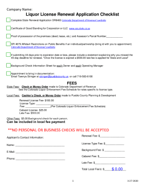 Fillable Online county pueblo Liquor License Renewal Application ...