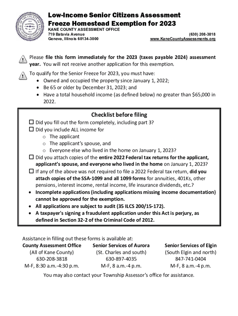 Fillable Online Application for Senior Citizen Homestead Exemption Fax ...