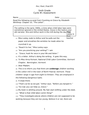 Counting on Grace by Elizabeth WinthropTeacher's Guide Doc Template ...