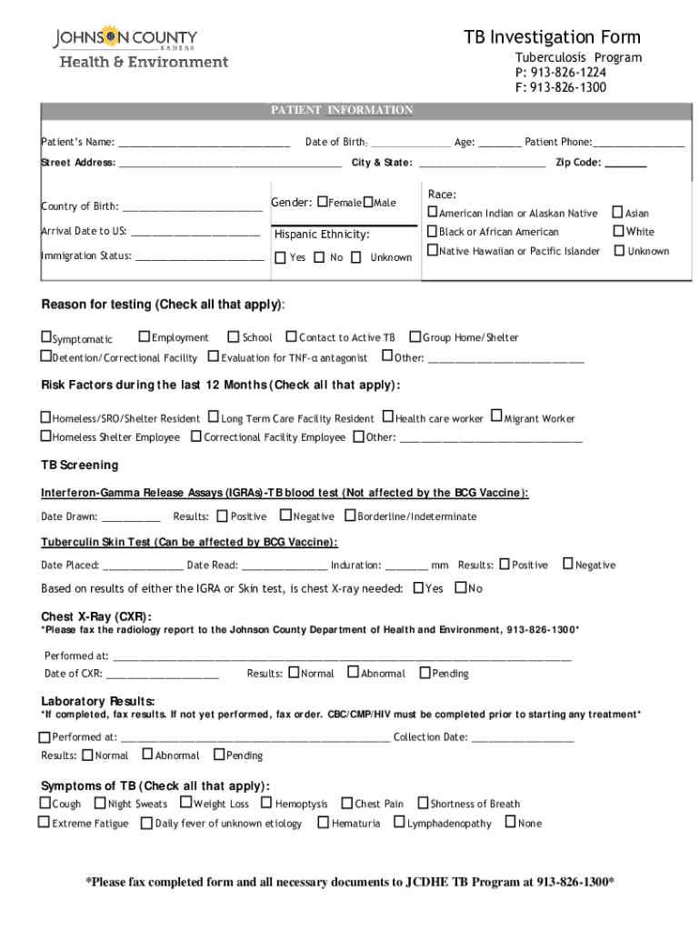 Fillable Online EDN TB Follow-Up Worksheet Fax Email Print - pdfFiller