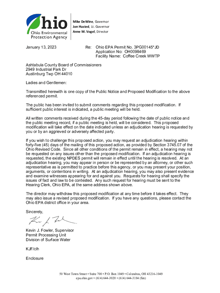 Fillable Online epa ohio DeWine names Anne Vogel as nominee for ...