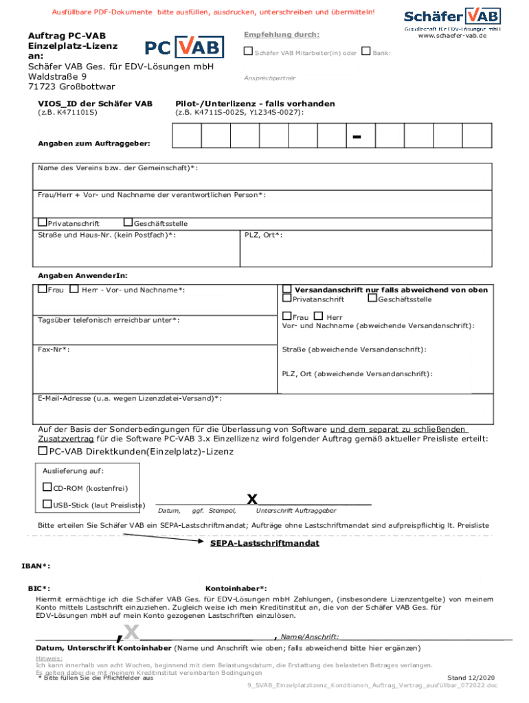 Ausfüllbar Online Die wichtigsten Fragen und Antworten rund um PC-VAB ...