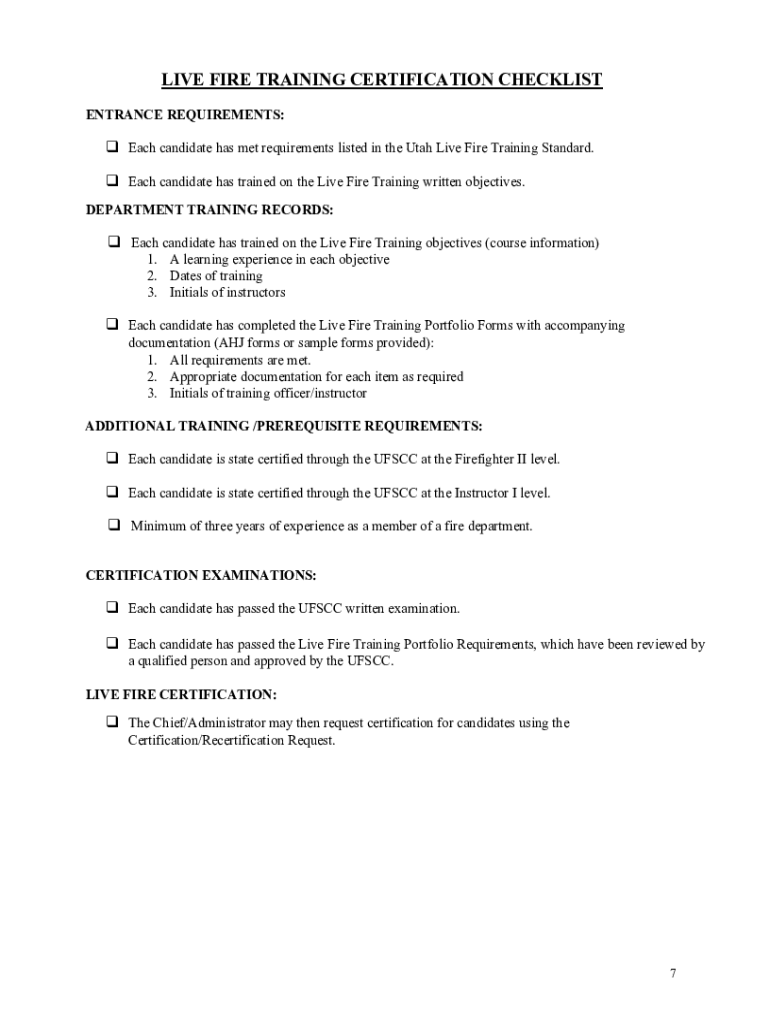 Fillable Online Approved.LiveFire.Training.Certification Standard.pdf ...