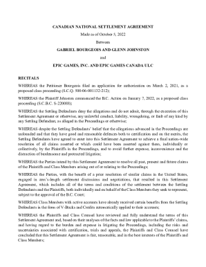 Fillable Online canadian national settlement agreement Fax Email Print ...