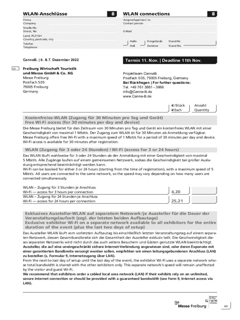 Ausfüllbar Online WLAN-Anschlsse 8 WLAN connections 8 Fax Email Drucken - pdfFiller