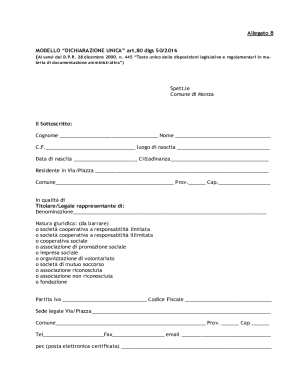 Compilabile Online Dichiarazione sostitutiva cause di esclusione di cui ...