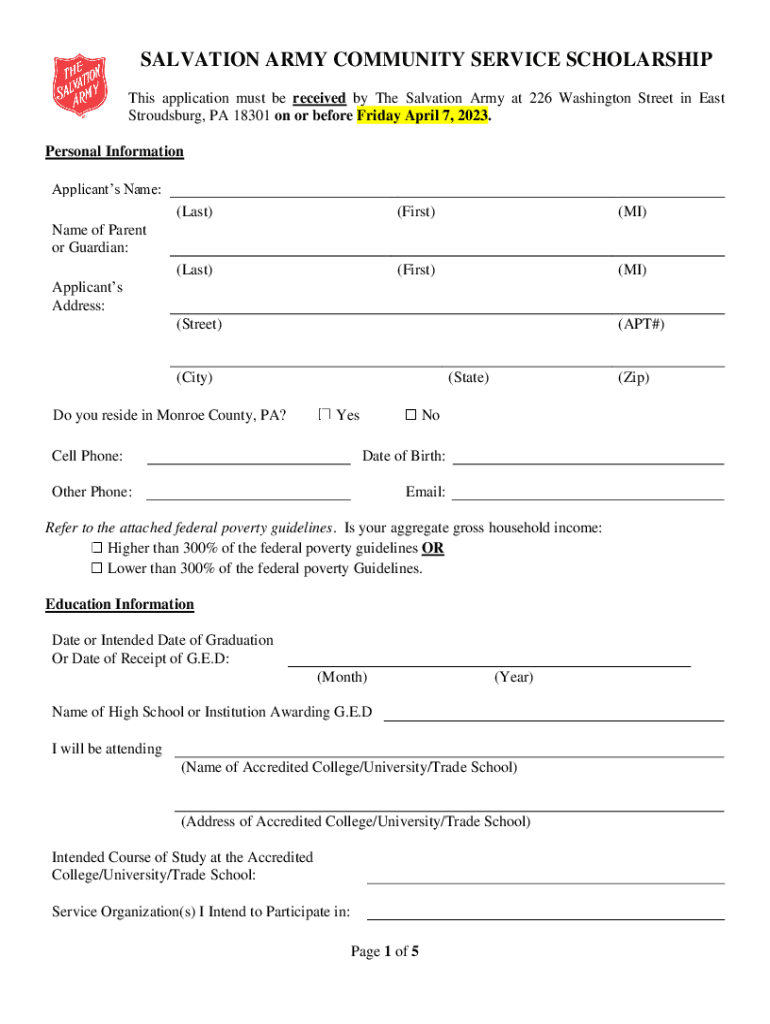 Fillable Online The Salvation ArmyCareers CenterWelcome Fax Email Print ...