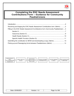 Fillable Online Completing the EHC Needs Assessment Contributions Form ...