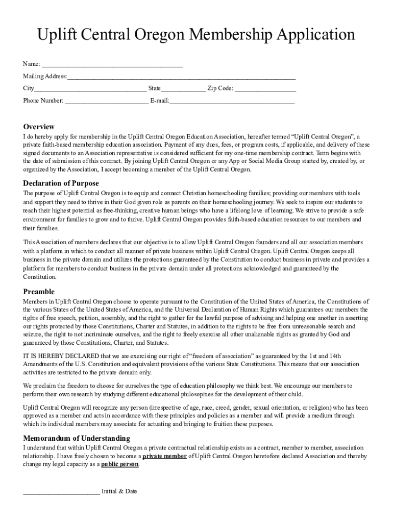 Fillable Online Uplift Central Oregon - Request Membership to Uplift ...