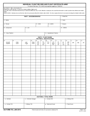 Fillable Online INDIVIDUAL FLIGHT RECORD AND FLIGHT CERTIFICATE Fax ...