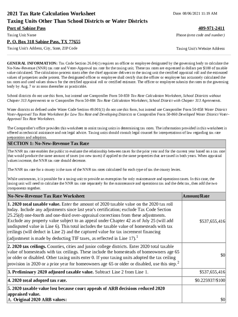 Fillable Online 2020 Tax Calculation Worksheets Fax Email Print - pdfFiller