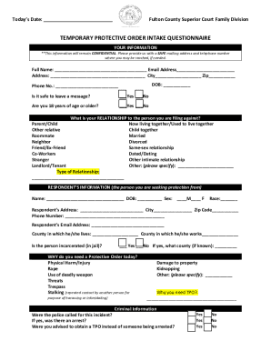Fillable Online Family Violence / Protective Order forms for the State ...