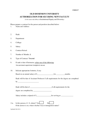 Fillable Online Form #7. Authorization for Securing New Faculty-form7 ...