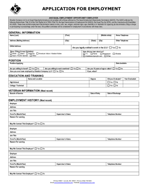Fillable Online Shaddai Company LLC - Application for Employment Fax ...