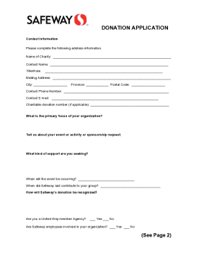 Fillable Online Safeway Donation Request. Letter Template Fax Email ...