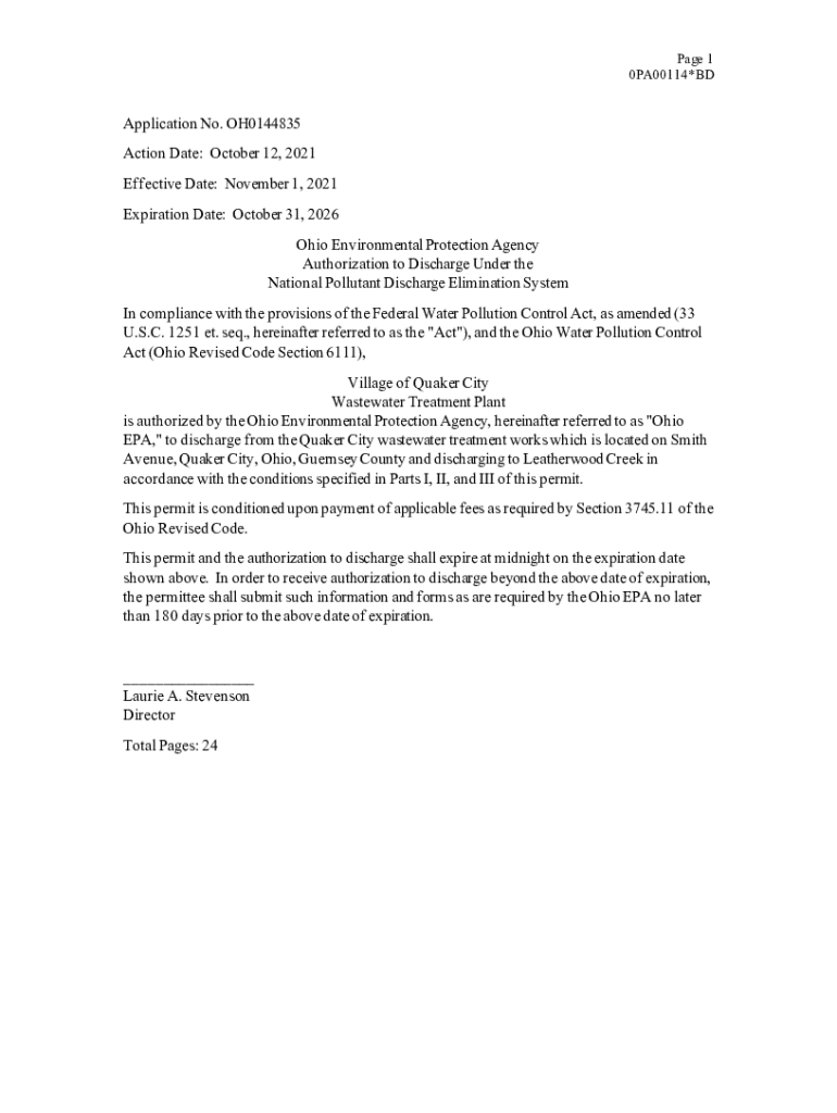 Fillable Online wwwapp epa ohio Expiration Date: October 31, 2026 Fax Email Print - pdfFiller