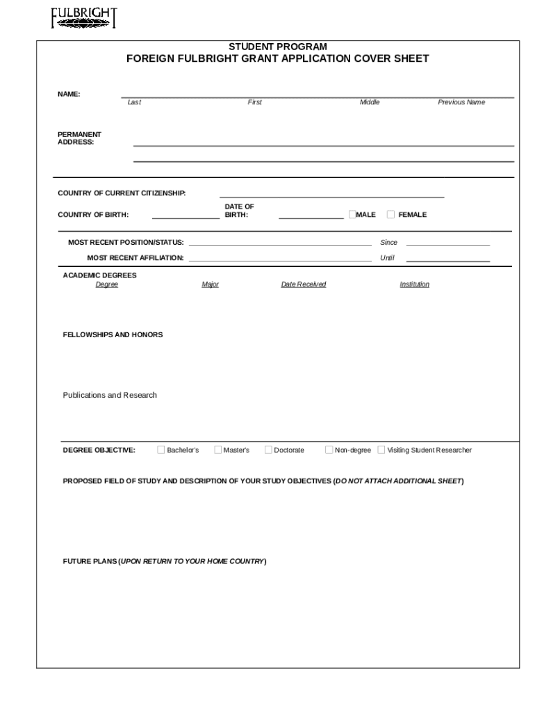 Instructions for Completing the Fulbright Foreign Student ... Doc ...