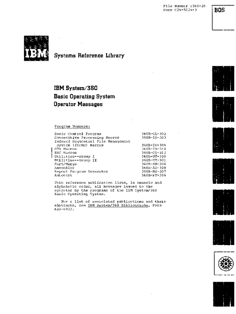 Fillable Online Ibm System 360 Disk Operating System Data Management Fax Email Print Pdffiller