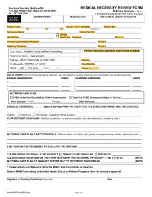 Fillable Online Ash Medical Necessity Review Form - Fill Online, Printable ... Fax Email Print ...
