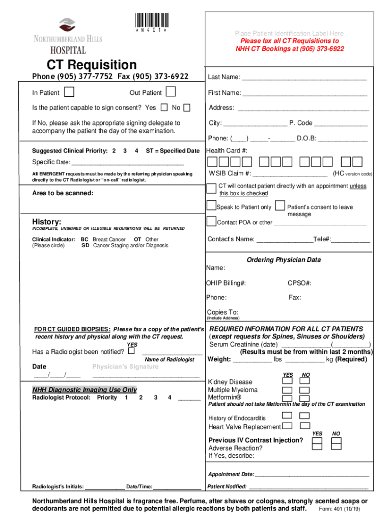 Fillable Online CT Requisition Fax Email Print - pdfFiller