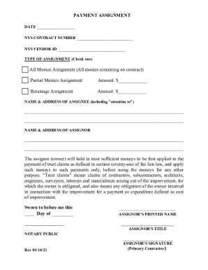 Fillable Online Payment Assignment Form Fax Email Print - pdfFiller