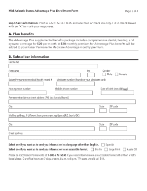 Fillable Online Advantage Plus Enrollment Form - MAS Fax Email Print - pdfFiller