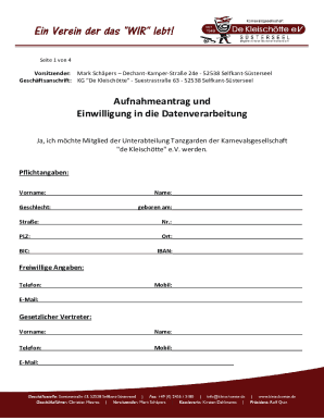 Ausfüllbar Online Vorsitzender: Mark Schpers Dechant-Kamper-Strae 24e ...