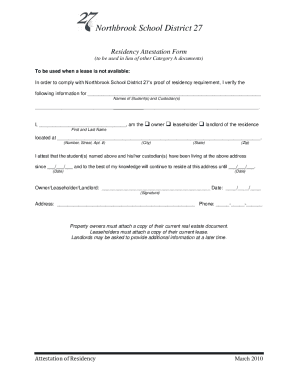 Fillable Online Residency Attestation Form. Residency Attestation Form ...